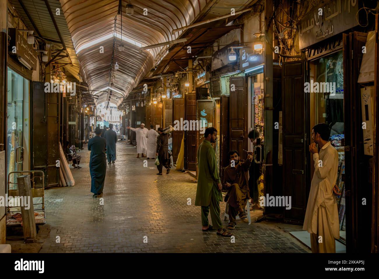 The indoor market (bazaar) in historic Jeddah (Al-Balad), with souvenir ...