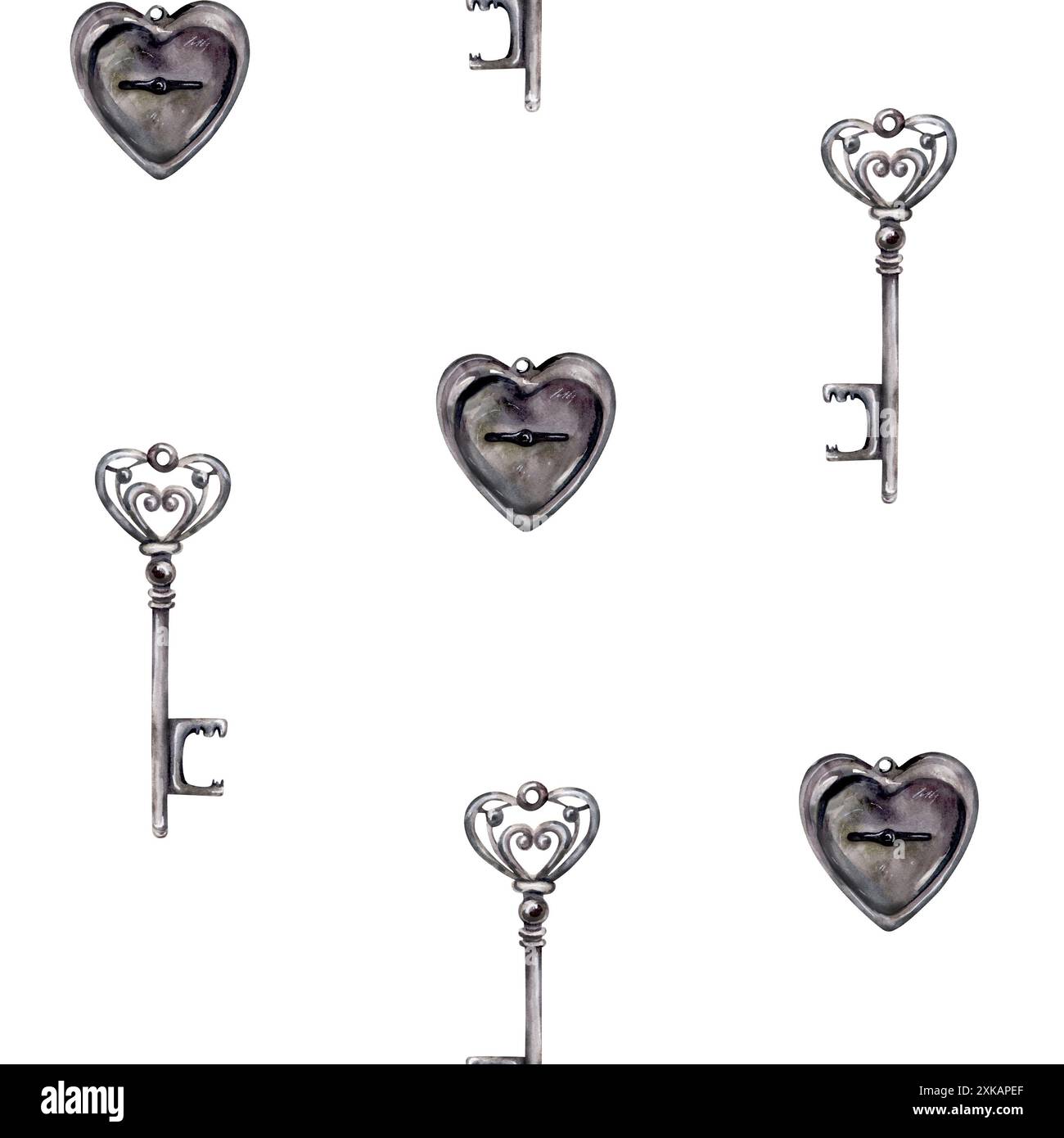 monochrome seamless pattern with vintage key Stock Photo - Alamy