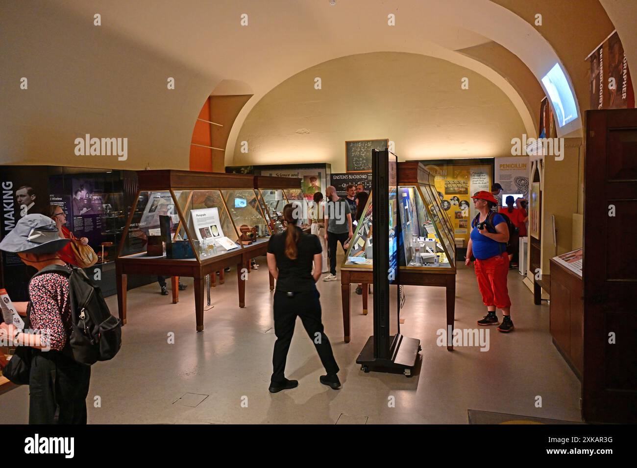 The History of Science Museum, visitors looking at exhibits, Oxford ...