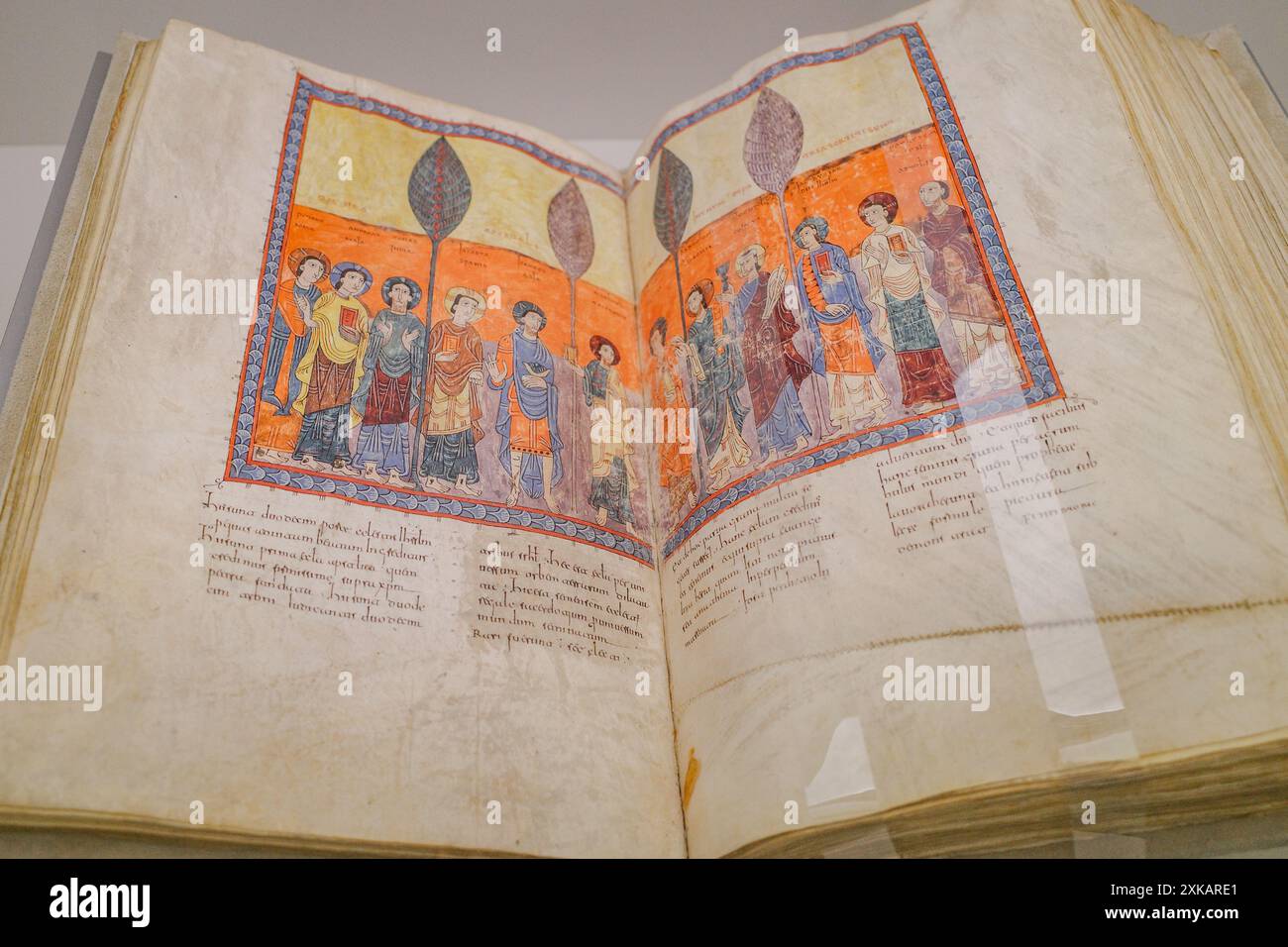 Girona, Spain - 18 July, 2024: Illustrated manuscript of the Beatus of ...