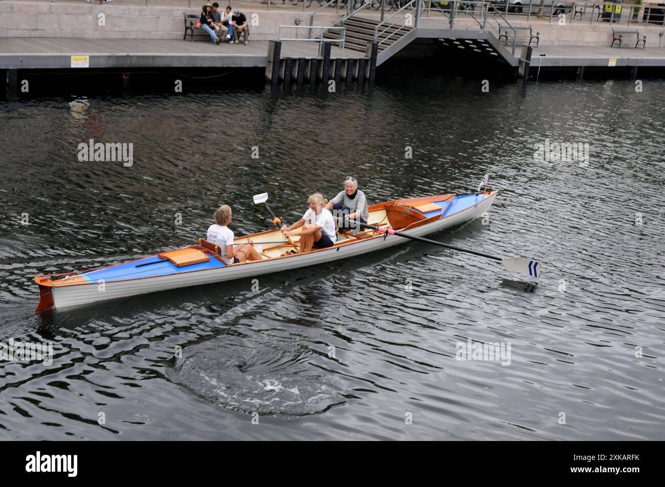 Copenhagen/ Denmark/22 July 2024/Female danes boaT rowing as ports in ...