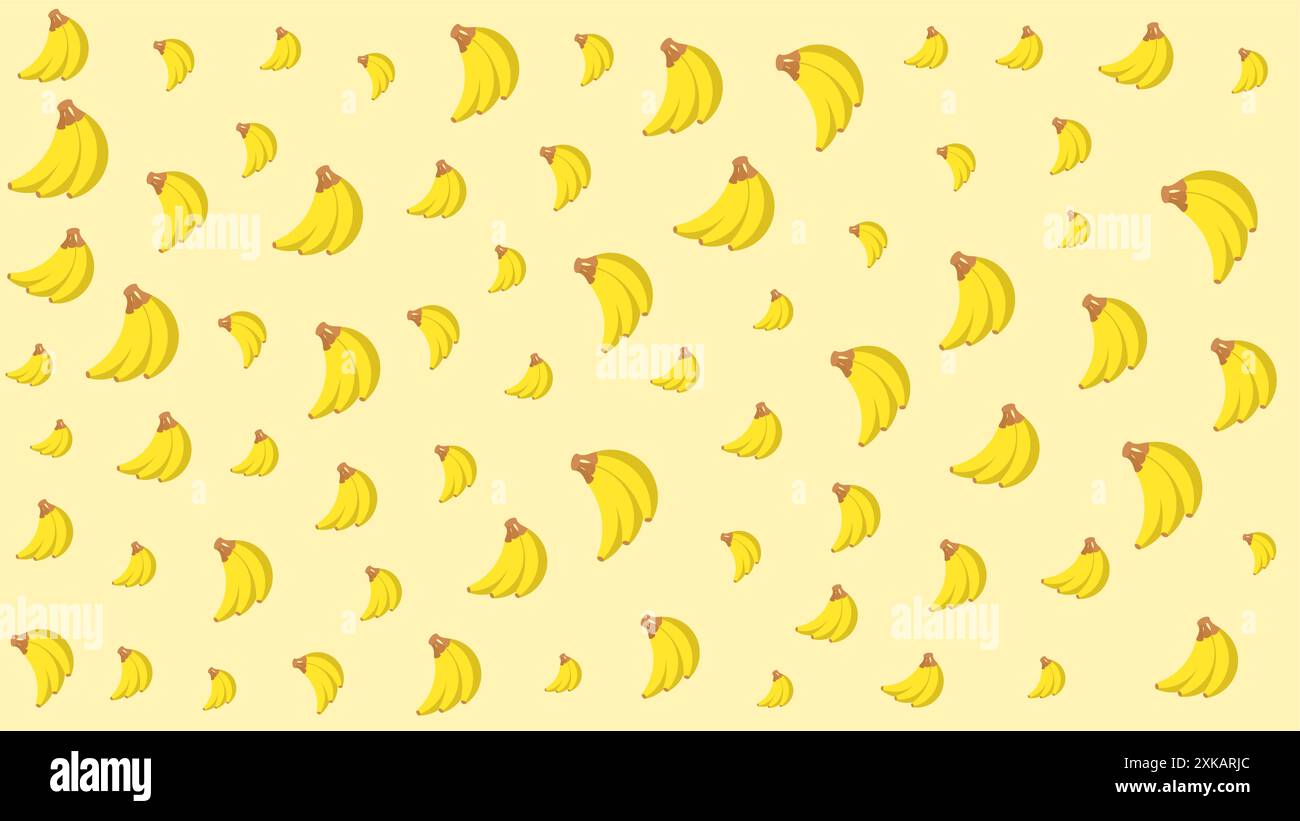 Bananas on a light pastel yellow background. Vector illustration Stock ...