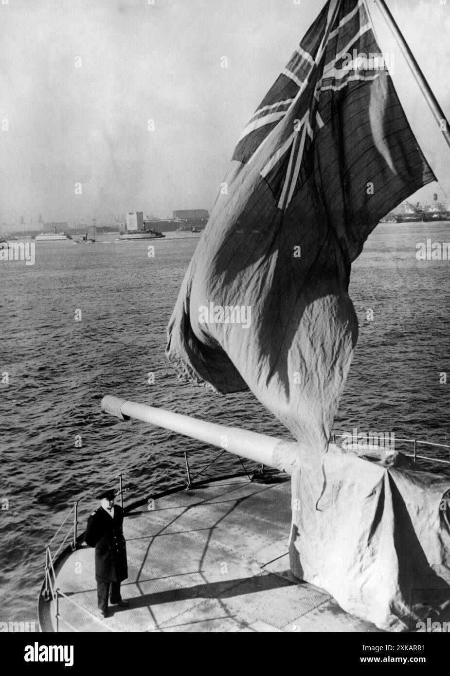 Armed Allied ships: a mounted gun can be seen at the stern of the ...