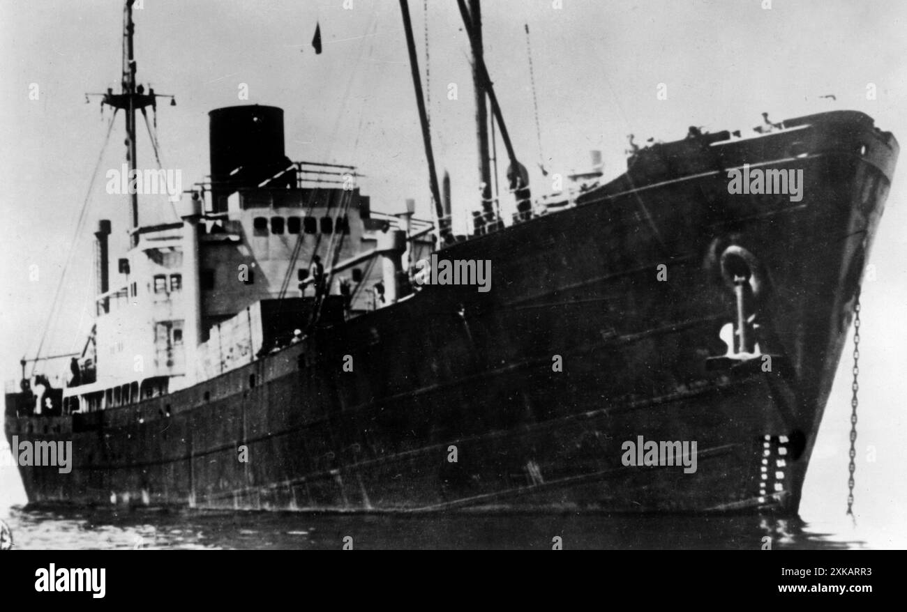 The German merchant ship Lech arriving in the port of Rio de Janeiro ...