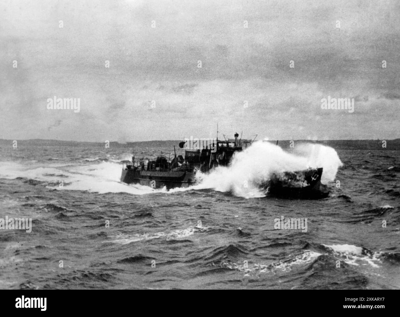 German mine boat on a mission in the canal. Photo: Hasart. Undated ...