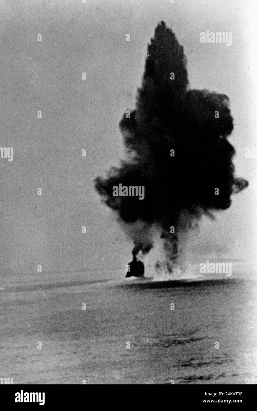 A German minesweeper blows up a Soviet mine during a mission in ...