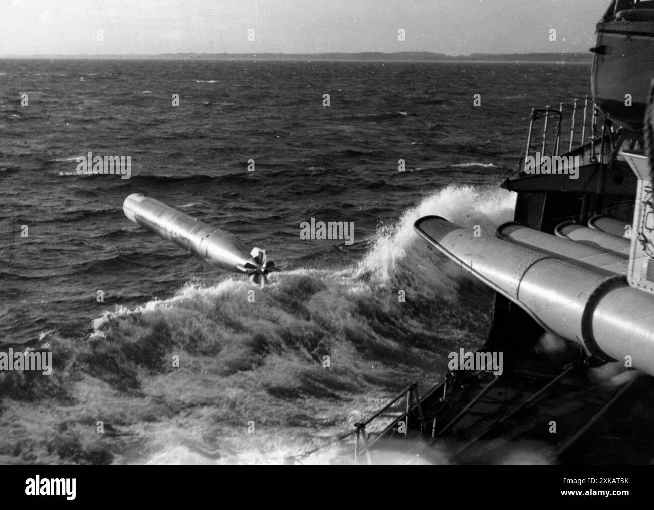 A German torpedo boat fires a torpedo. [automated translation] Stock ...
