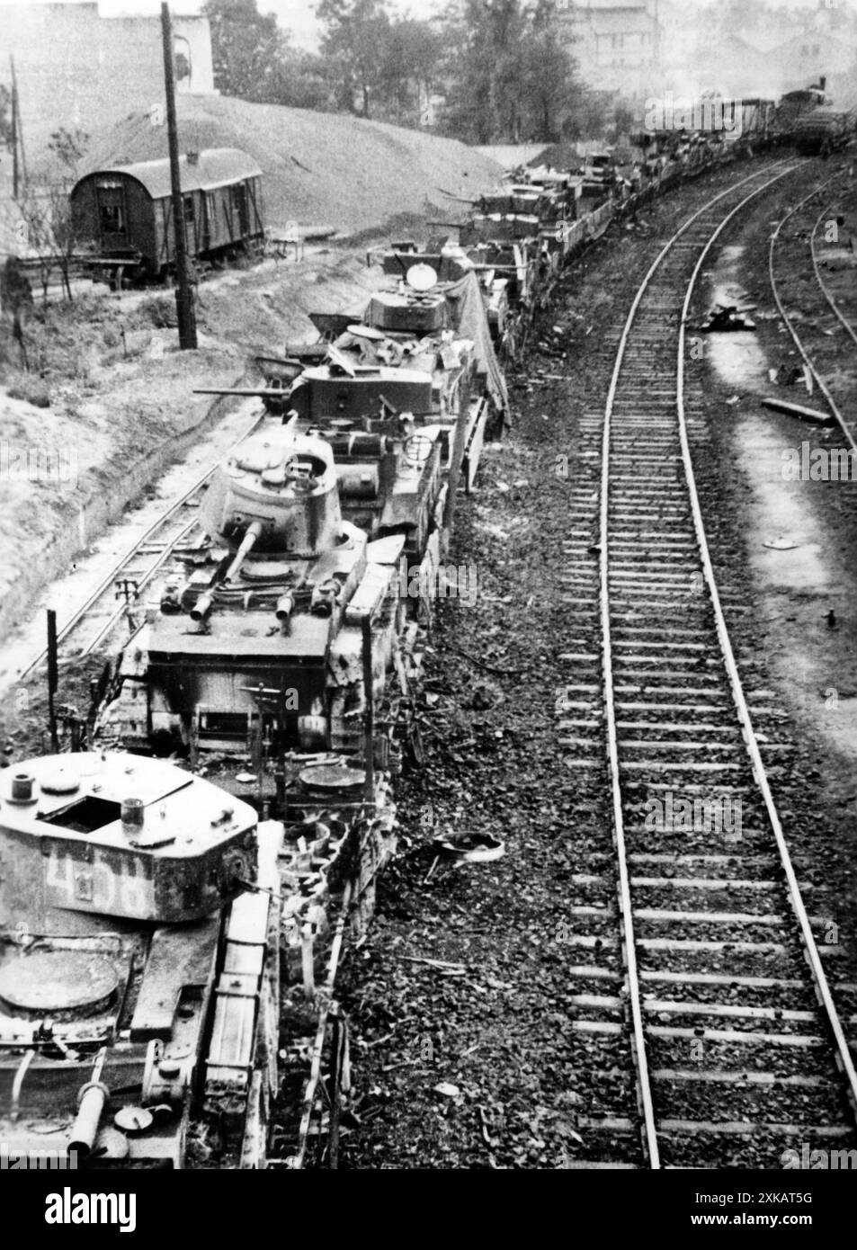 Freight train with Russian tanks destroyed by the Hungarian Air Force ...