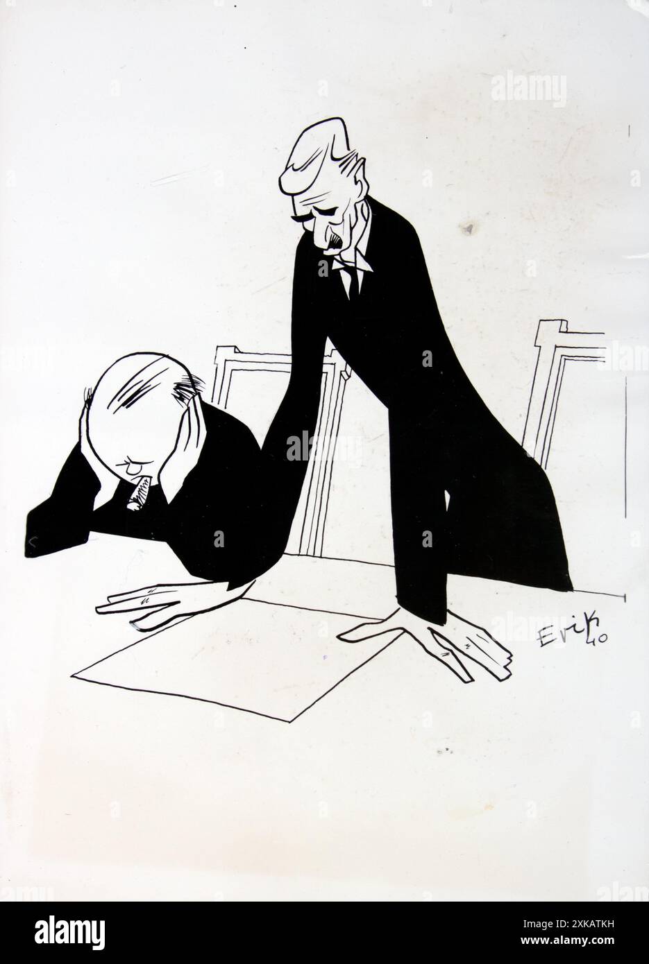 Propaganda cartoon by Erik: Despite all our efforts, we did not succeed ...