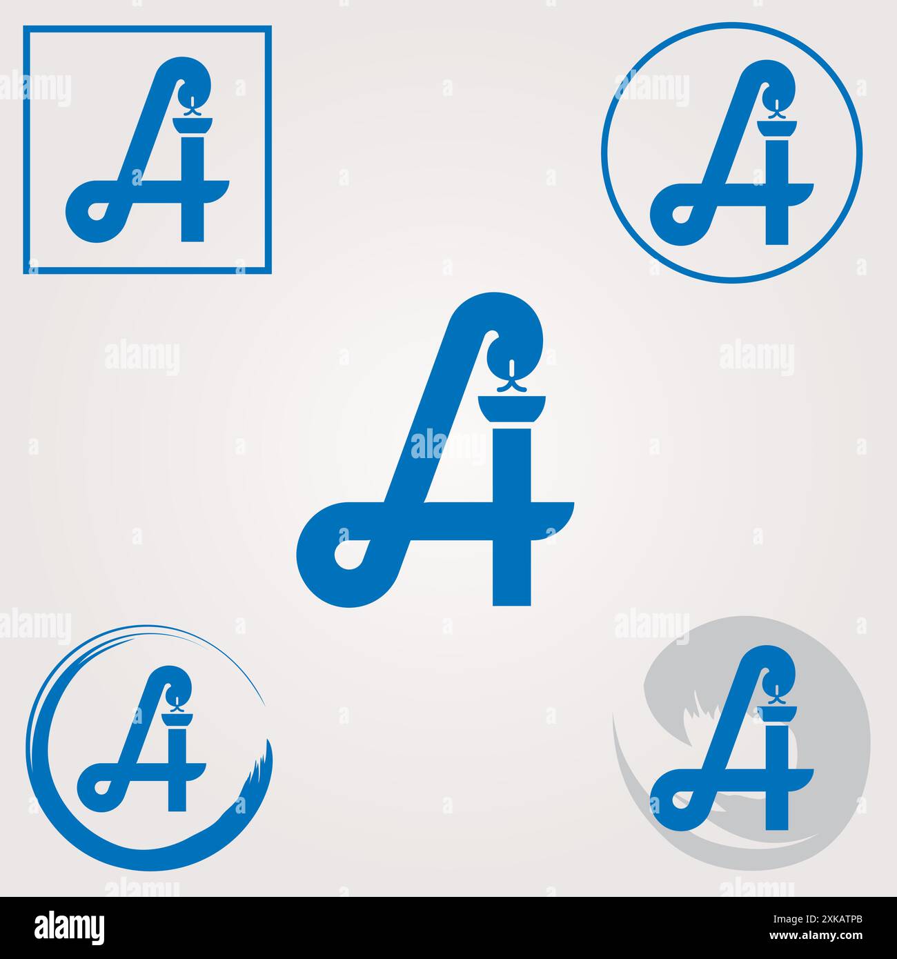 Set of Austrian Pharmacy Icons with Caduceus Symbol - Gothic Letter A ...