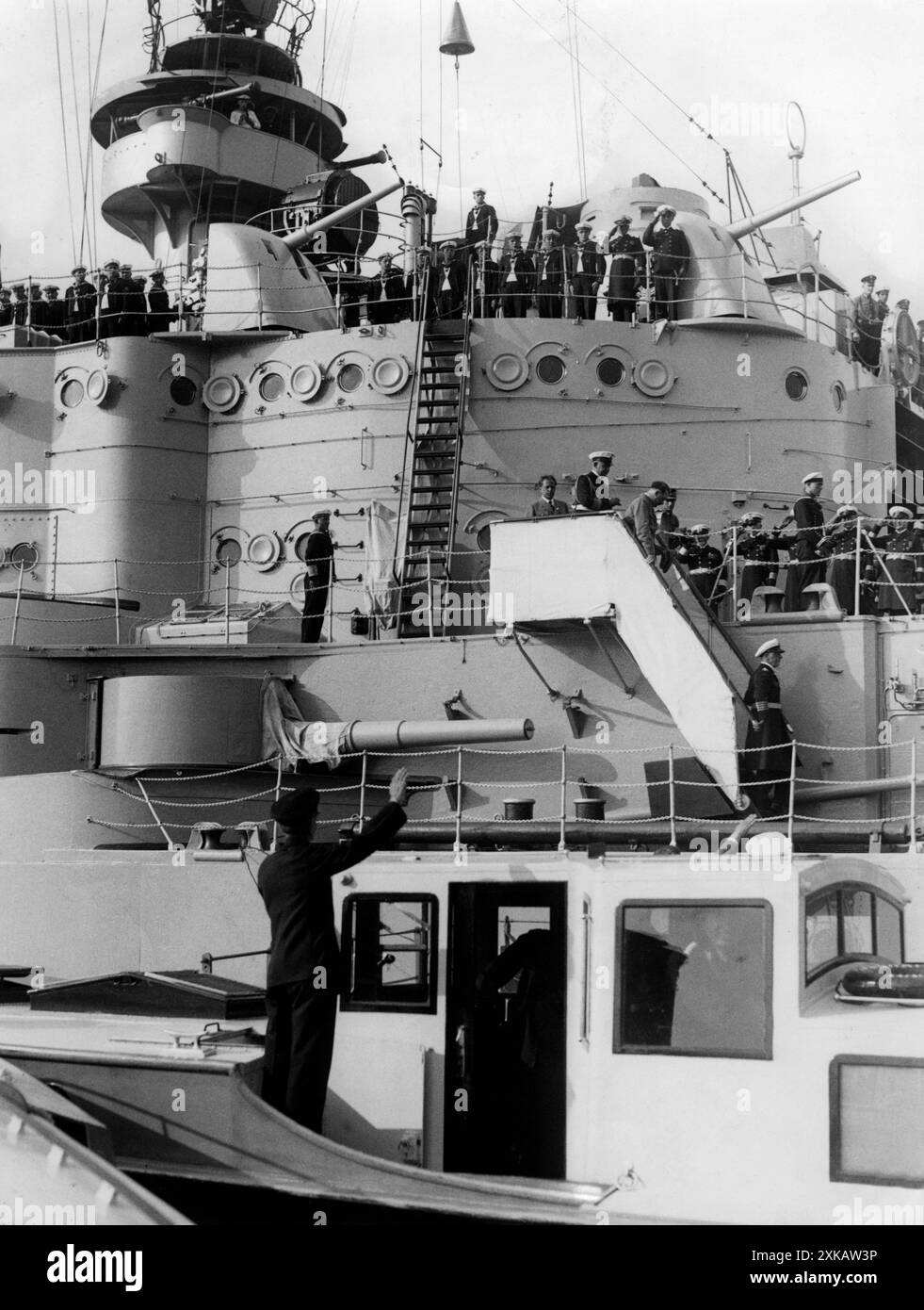 The German liner Schleswig-Holstein in the port of Hamburg: Adolf ...