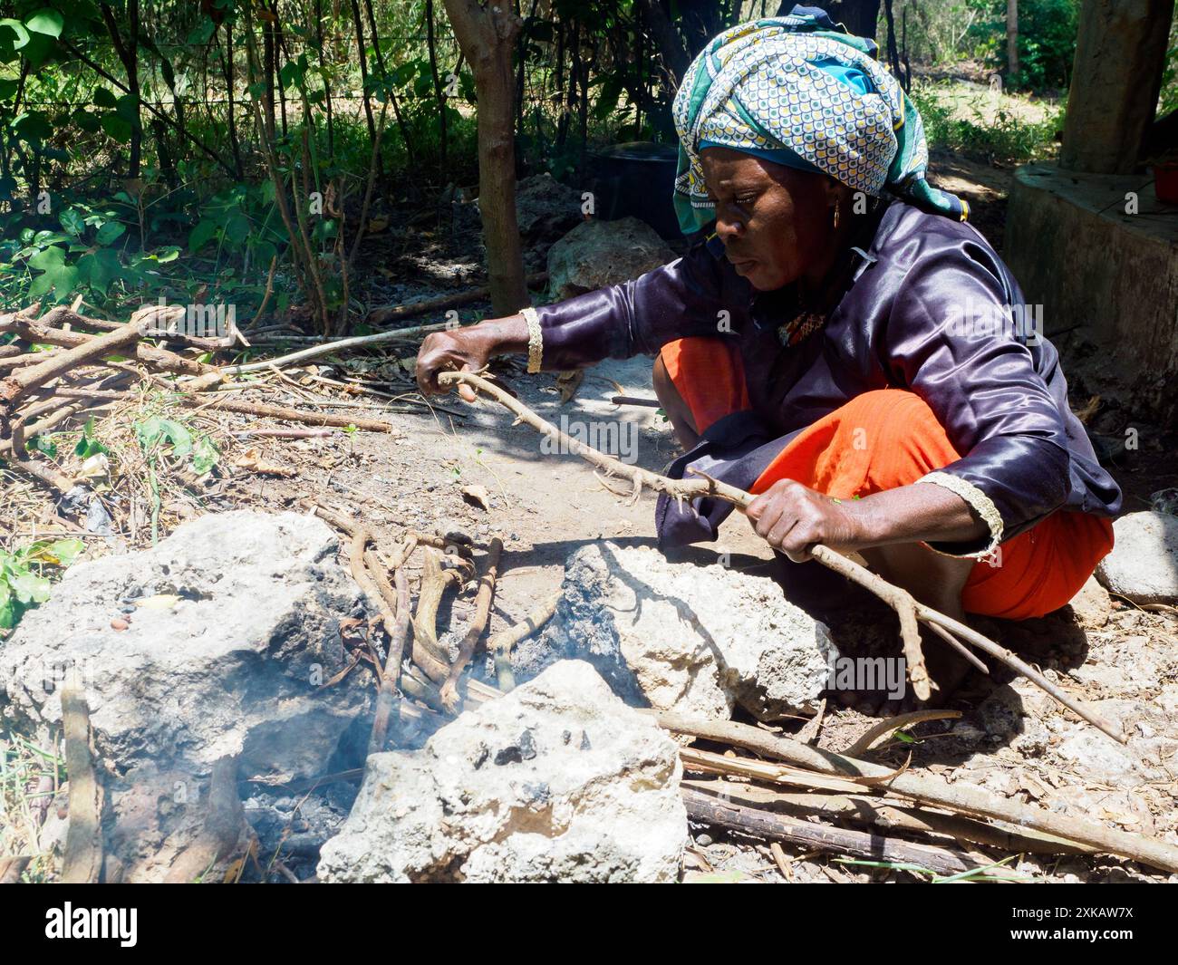 Zanzibar, Tanzania - Jan, 2021: Portrait of African woman in the mask ...