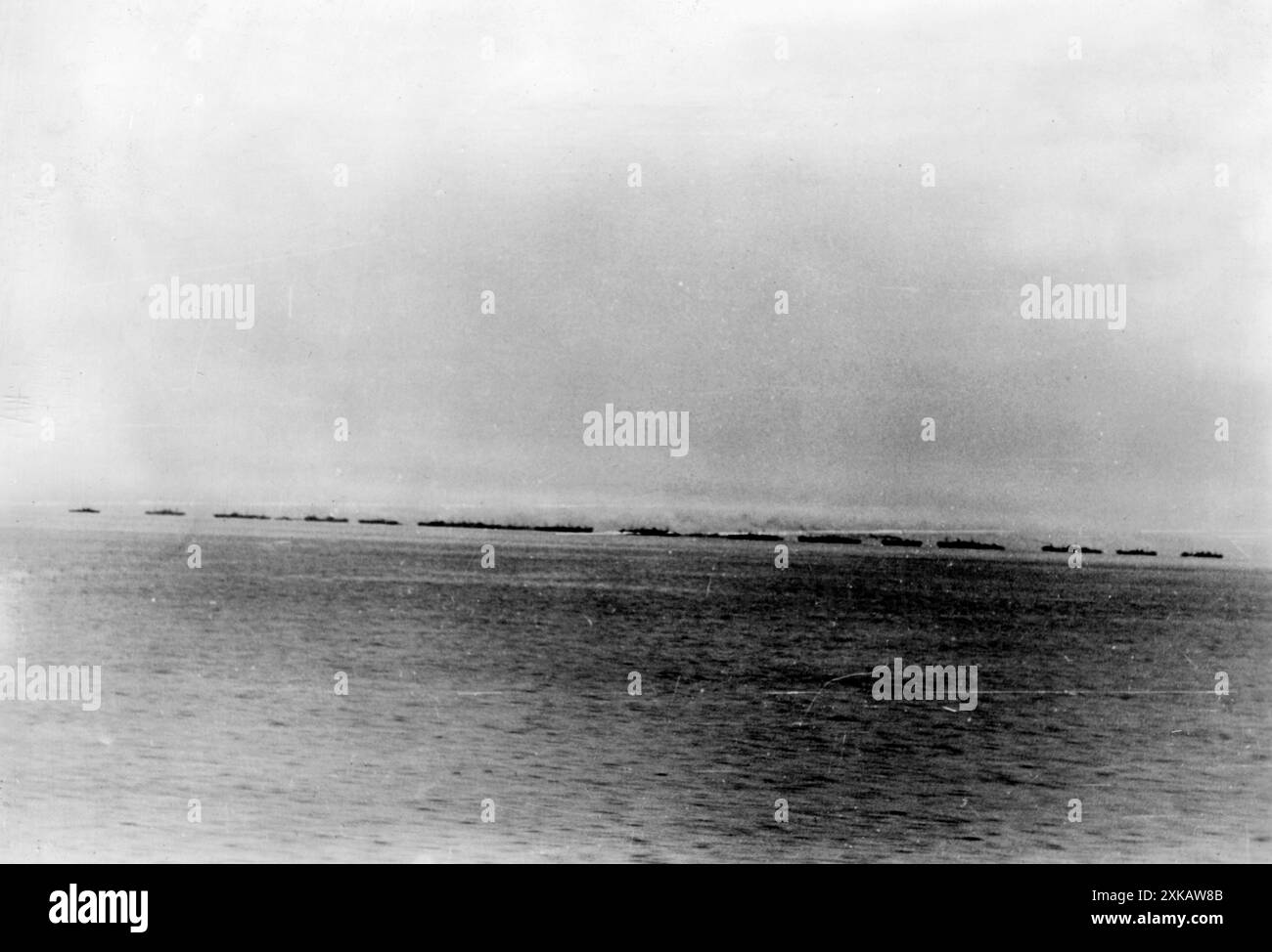 Ships of the Polar Sea convoy PQ17 in the Barents Sea photographed from ...