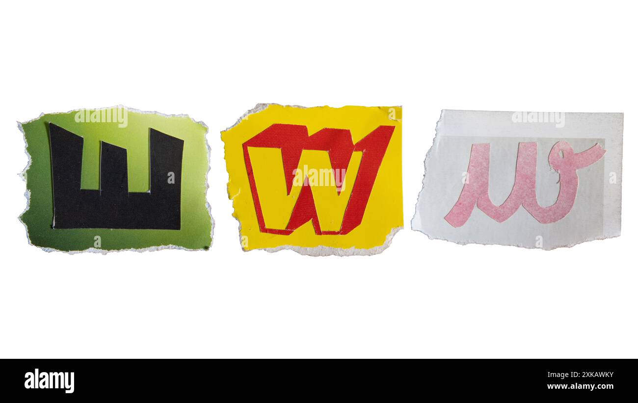 W typography font letter type hi-res stock photography and images - Alamy