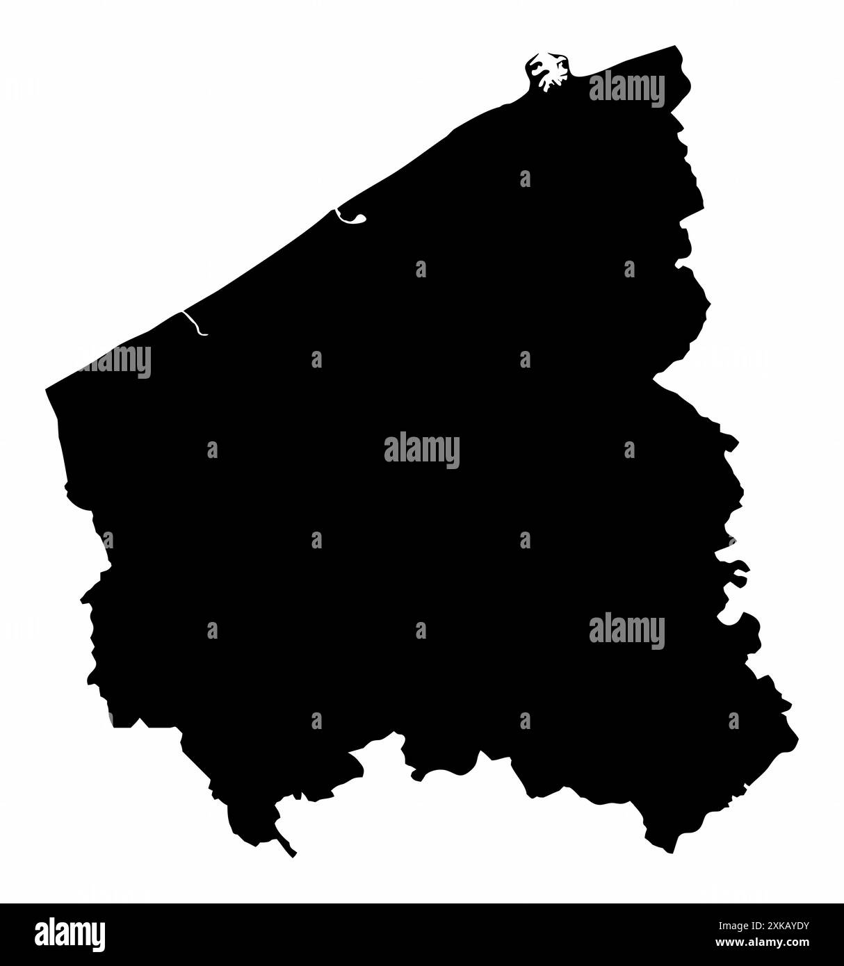 West Flanders Province silhouette map isolated on white background ...