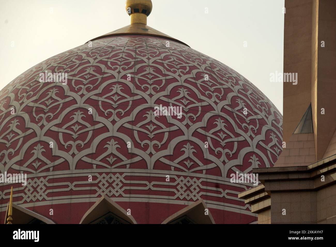 Partial view of The Putra Mosque, is the principal mosque of Putrajaya ...