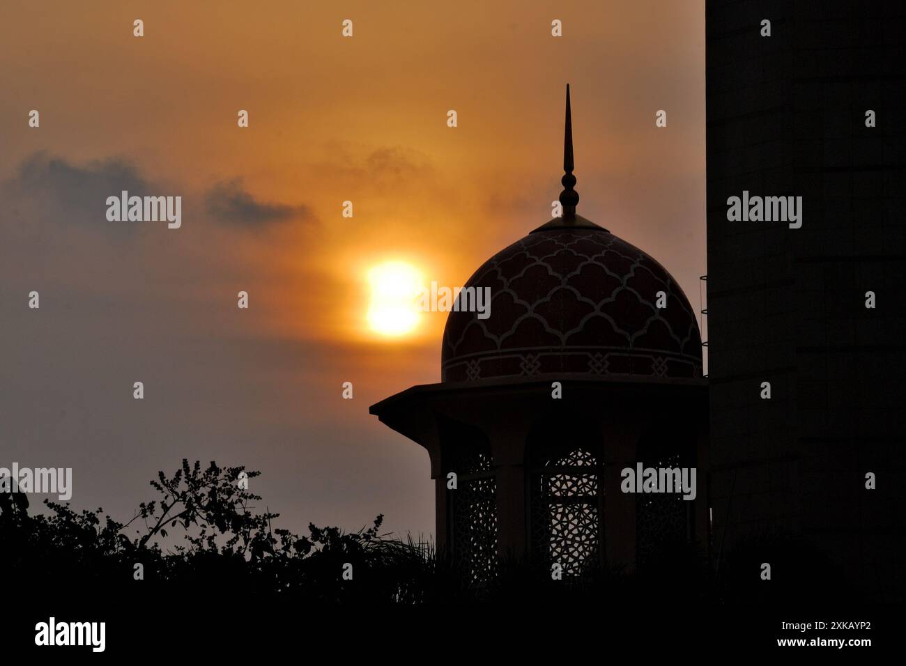 Partial view of The Putra Mosque, is the principal mosque of Putrajaya ...
