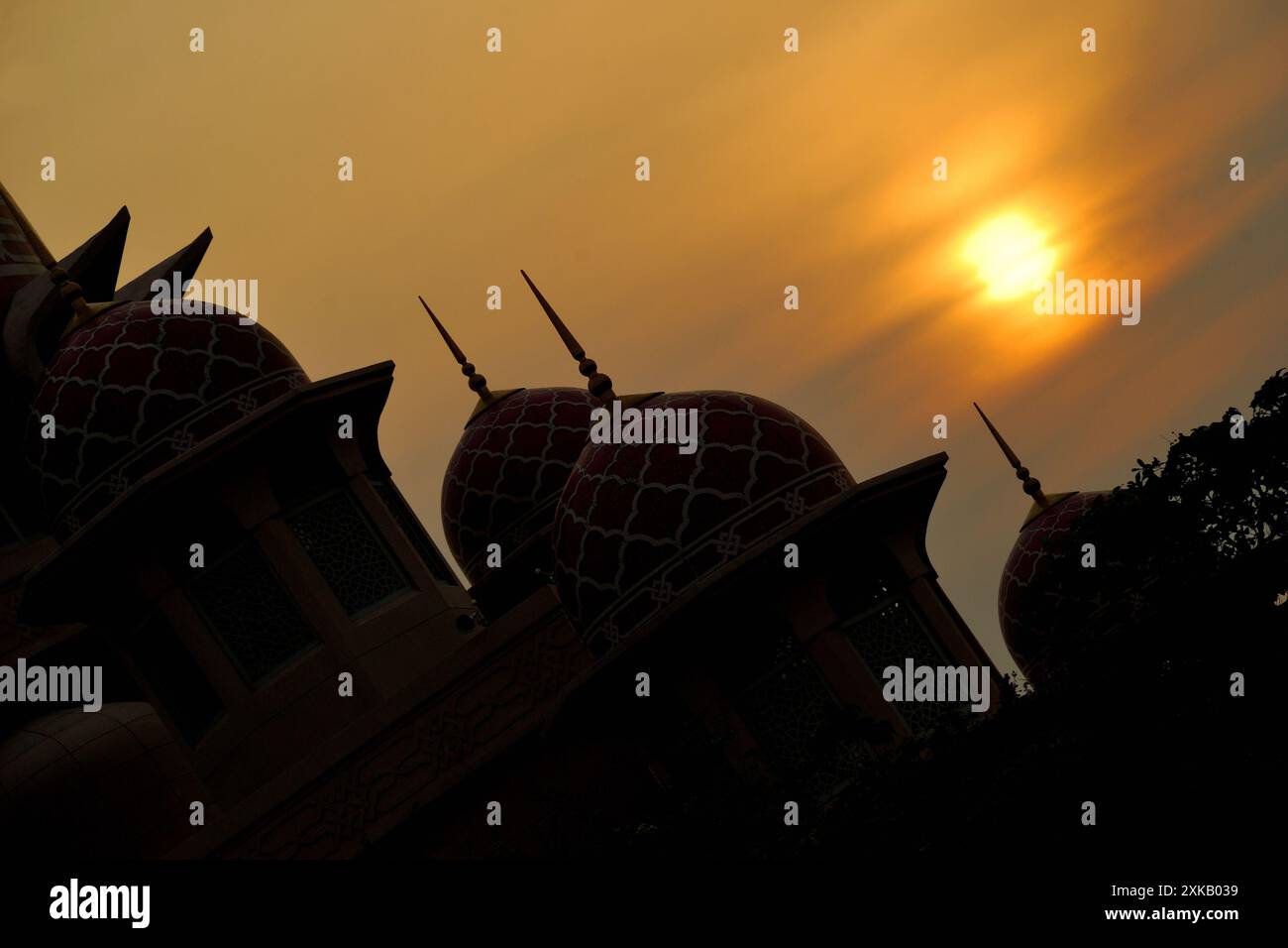 Partial view of The Putra Mosque, is the principal mosque of Putrajaya ...