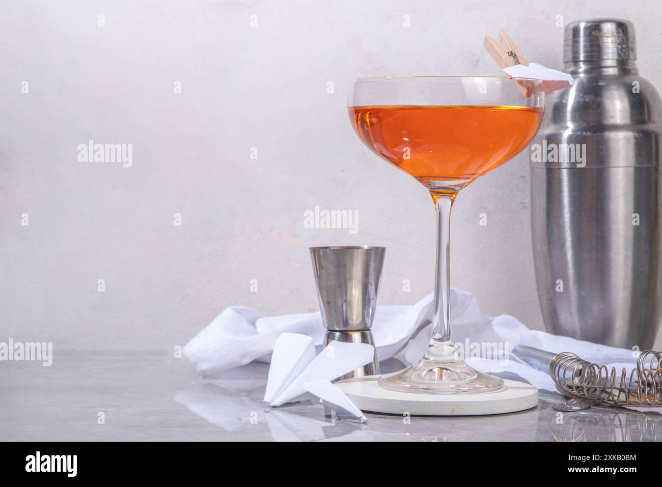 Paper plane boozy alcohol cocktail with Bourbon, whiskey, amaro, aperol ...