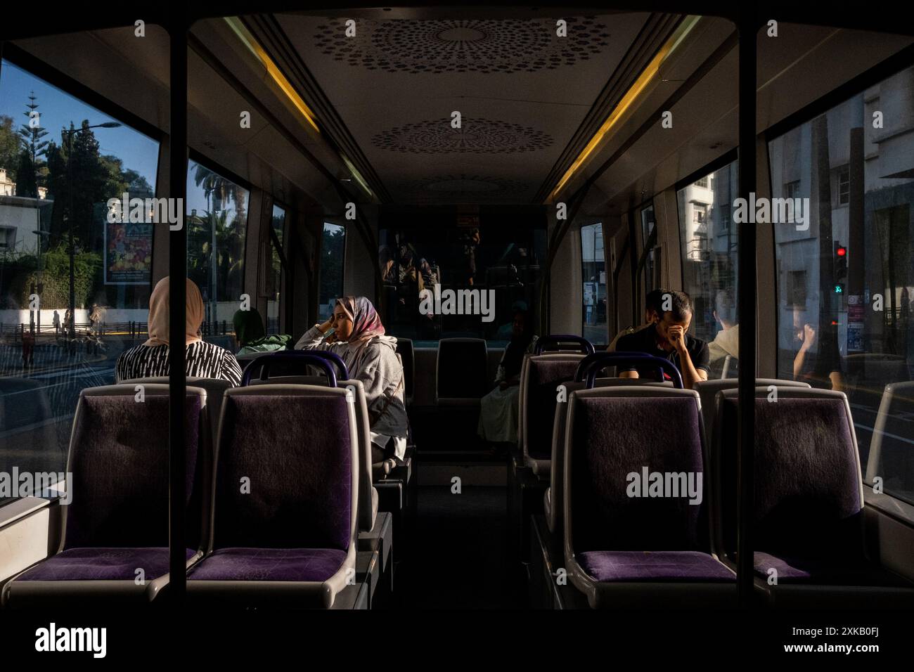 Passengers on the Casa tramway in Casablanca on 8 October 2023 ...