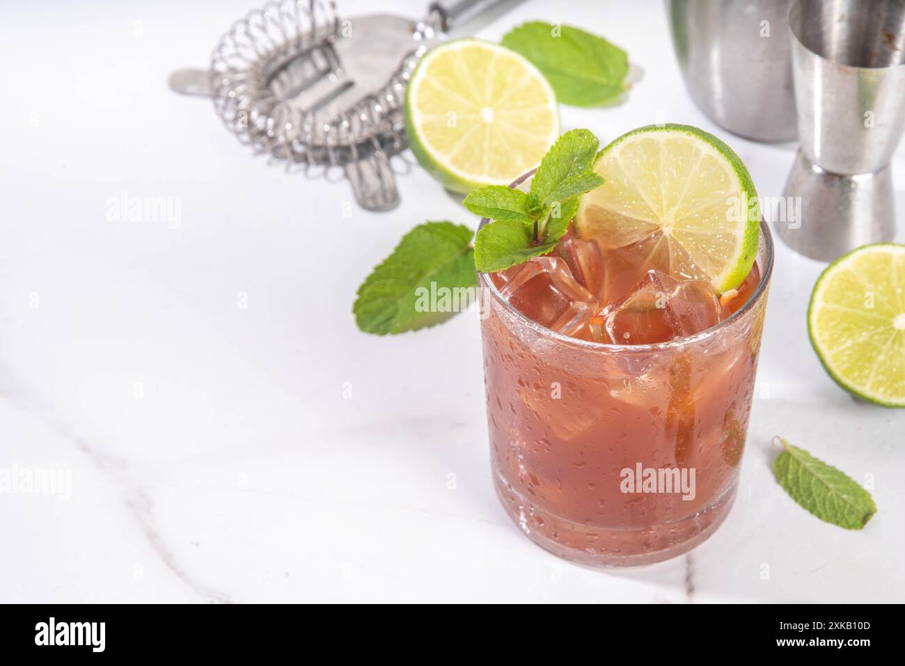 Black mole sweet margarita cocktail with black cocoa or chocolate syrup ...