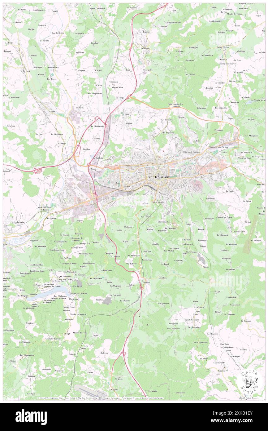 Brive la gaillarde map Cut Out Stock Images & Pictures - Alamy