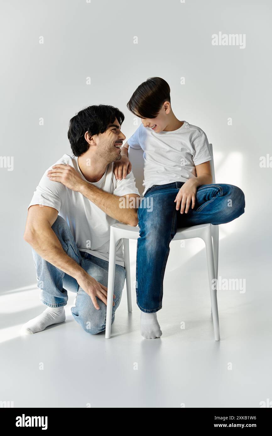 Father son fun talking laughing hi-res stock photography and images - Alamy