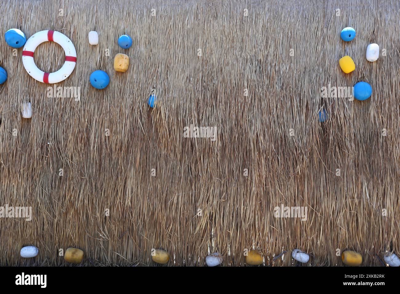 Wall made of thatch and have copy space for your designs Stock Photo ...