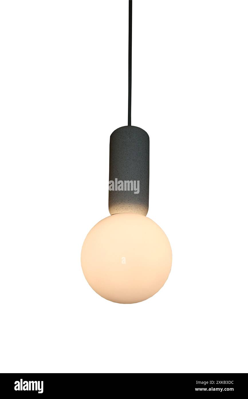 Decorative light bulbs with black strings hanging from them, Isolated ...