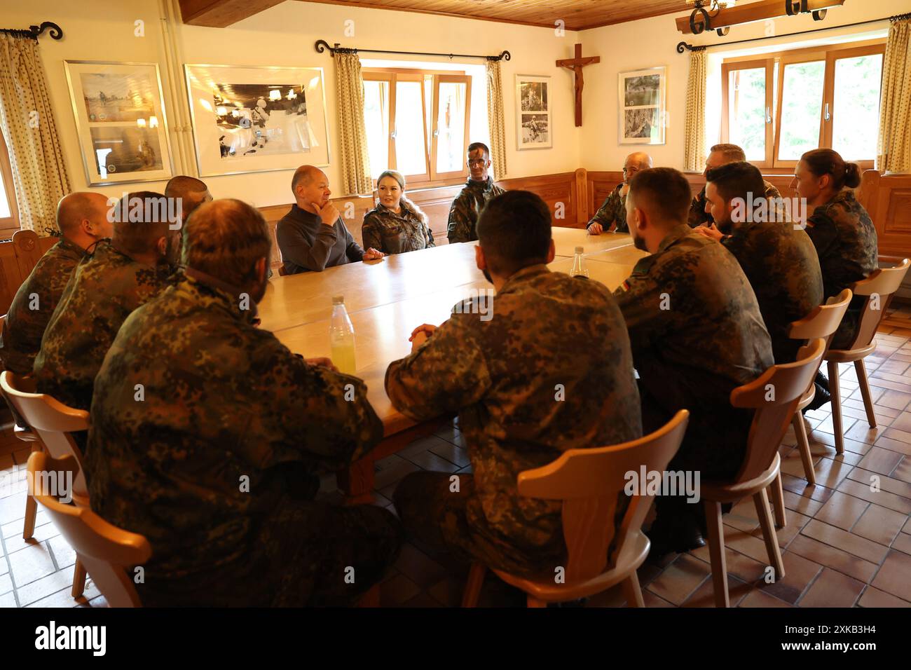 Schneizlreuth, Germany. 22nd July, 2024. Federal Chancellor Olaf Scholz ...