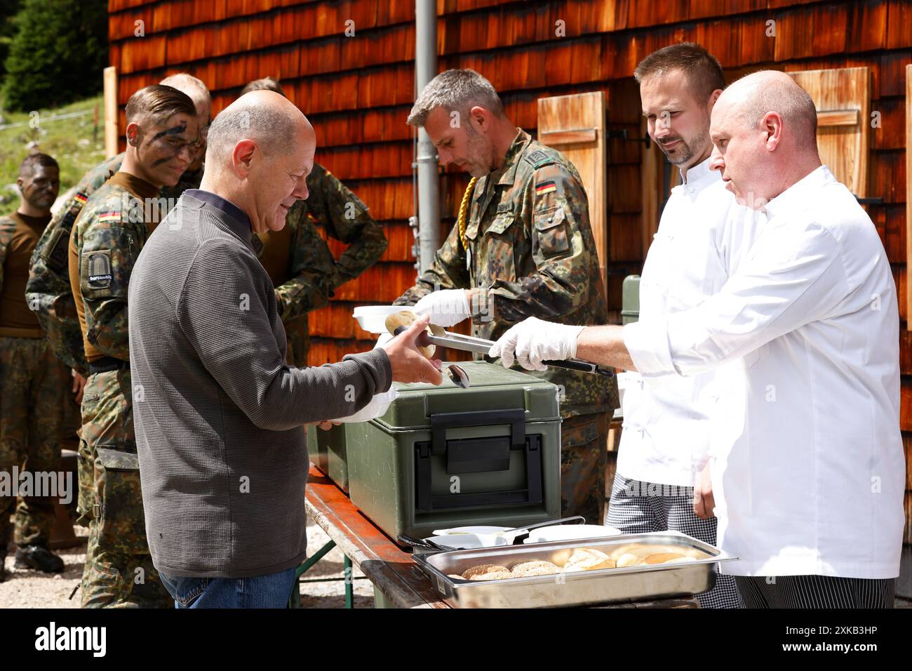Schneizlreuth, Germany. 22nd July, 2024. Federal Chancellor Olaf Scholz ...
