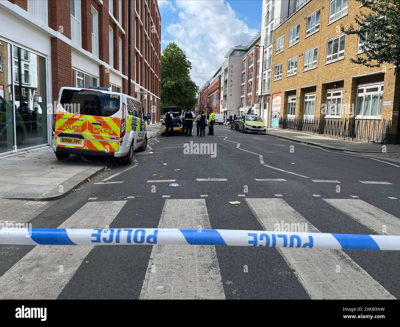Police tape cordoning off the area near Emslie Horniman's Pleasance ...