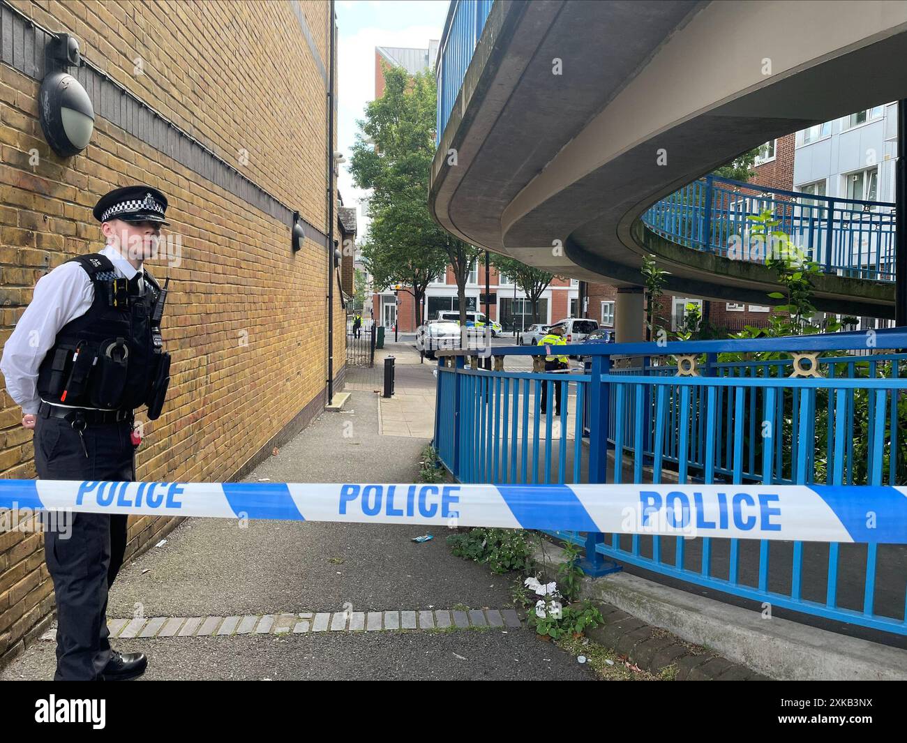 Police tape cordoning off the area near Emslie Horniman's Pleasance ...