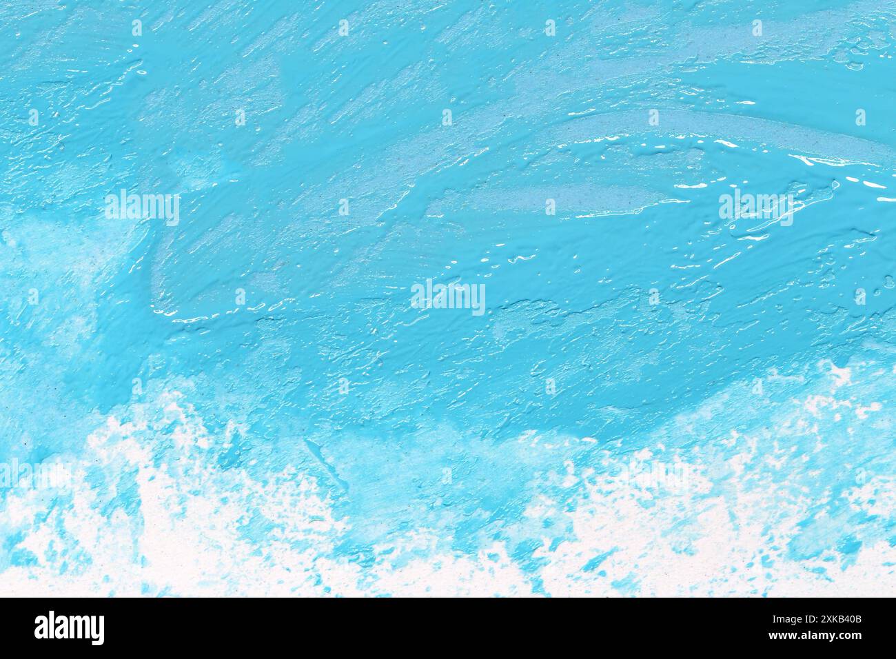 Light blue watercolor background, Use hand spread of paintbrush on art ...