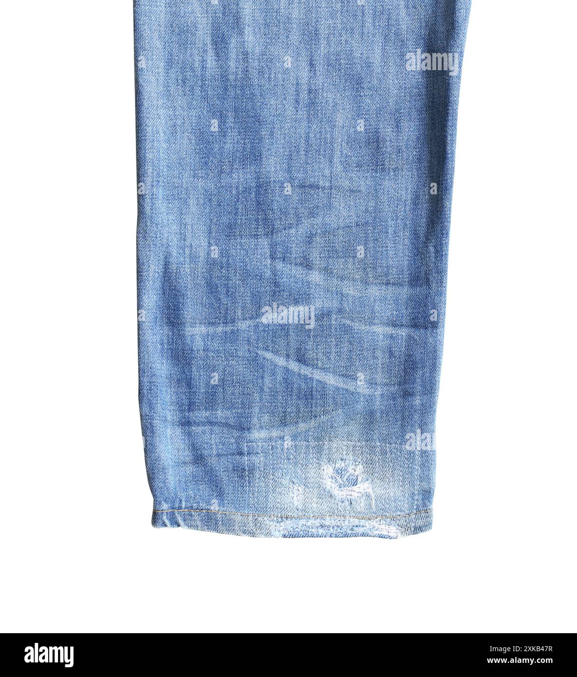 Legs of blue denim isolated on white background and have clipping paths ...