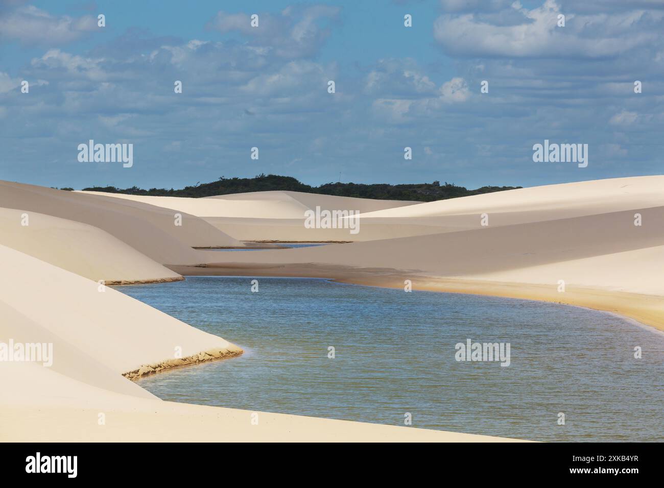 Lagoons in the desert of Lencois Maranhenses National Park, Brazil ...