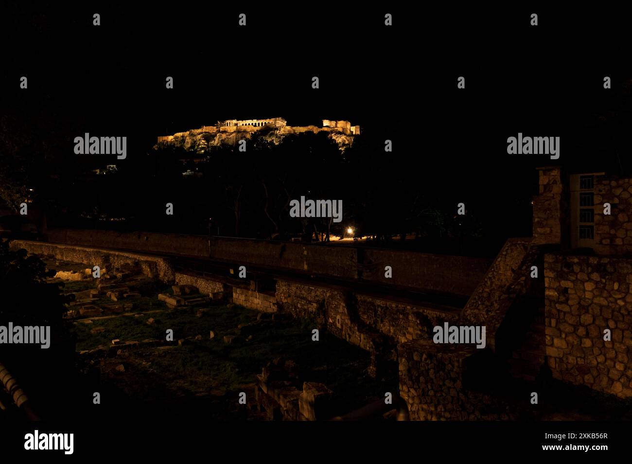 View by night of the Acropolis of Athens, Athens, Greece - June 2024 ...