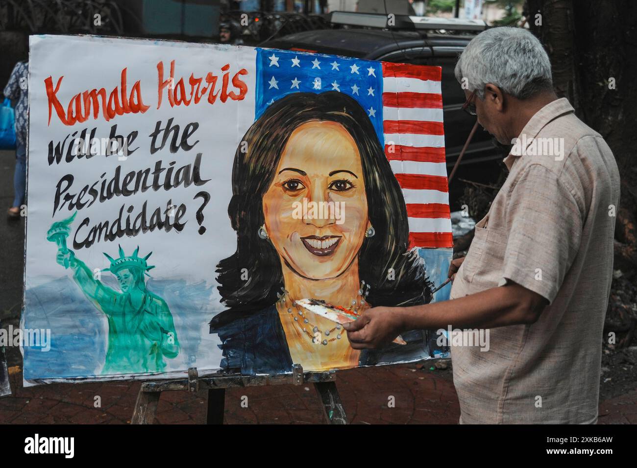 Indian art teacher Prithvi Raj Kambli, makes painting of US. Vice ...