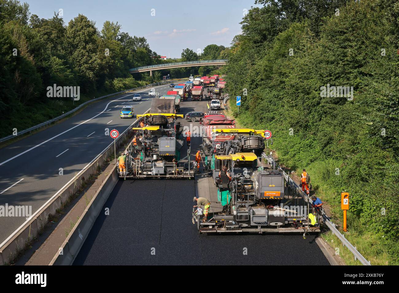 Essen, North Rhine-Westphalia, Germany - Road construction, asphalt ...