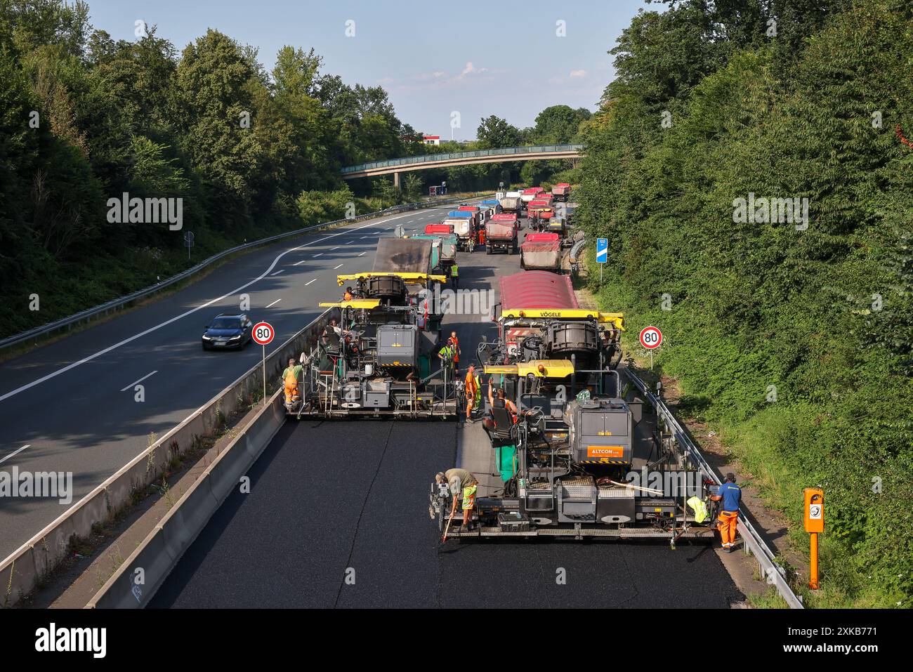 Essen, North Rhine-Westphalia, Germany - Road construction, asphalt ...