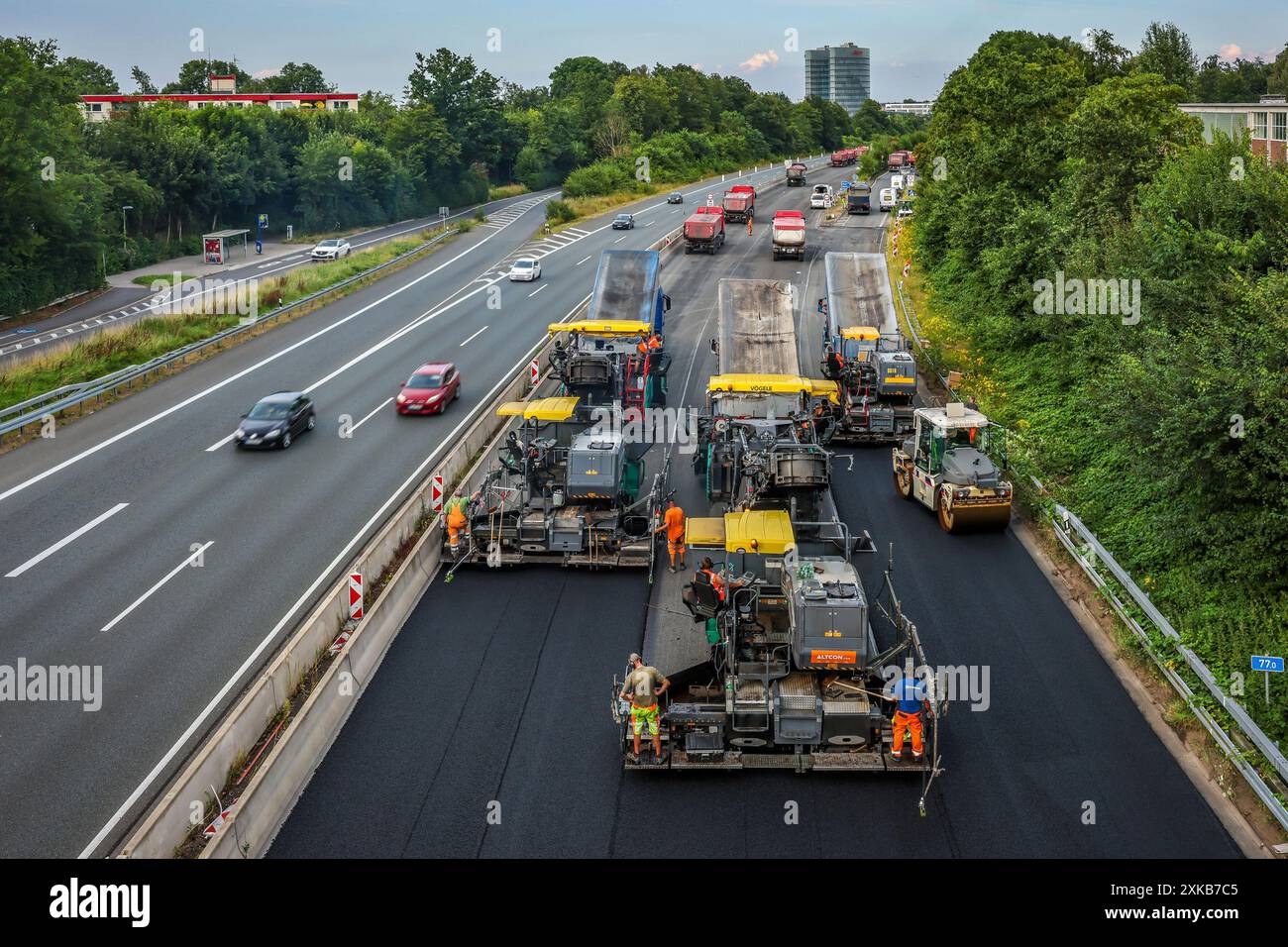 Essen, North Rhine-Westphalia, Germany - Road construction, asphalt ...
