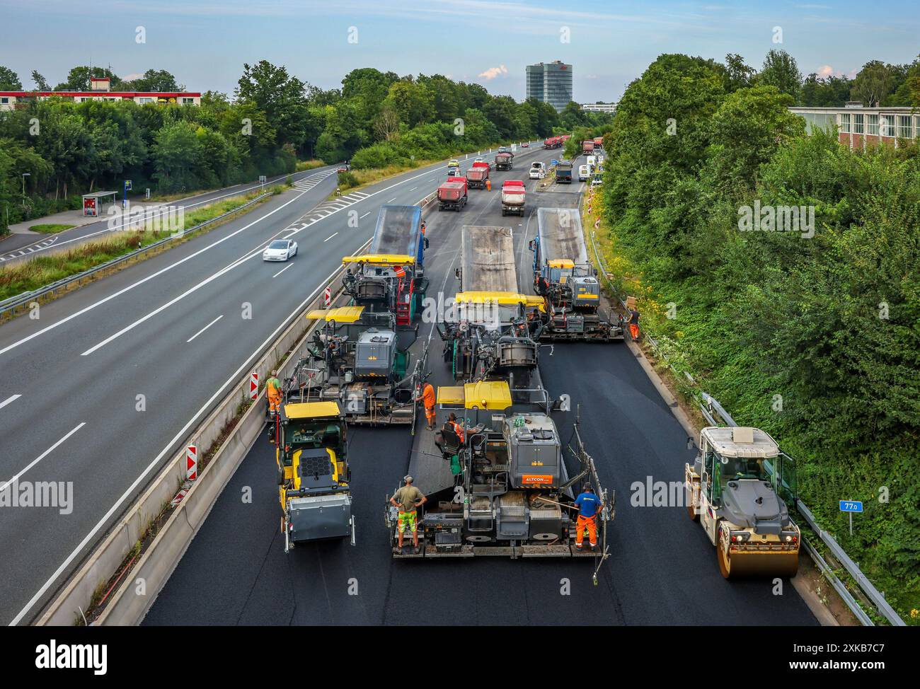 Essen, North Rhine-Westphalia, Germany - Road construction, asphalt ...