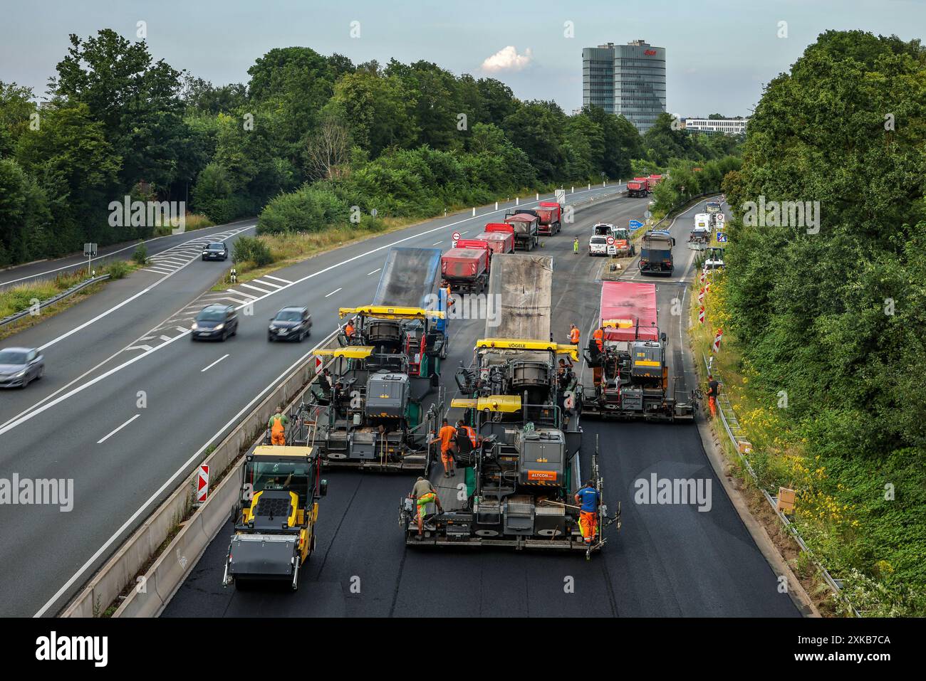 Essen, North Rhine-Westphalia, Germany - Road construction, asphalt ...