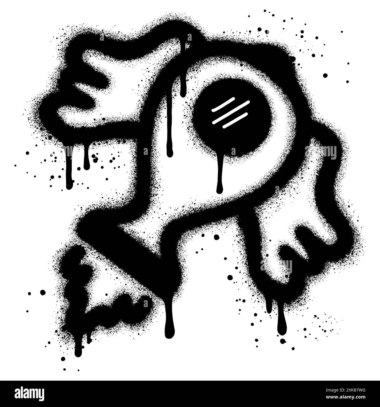 Spray Painted Graffiti rocket ship isolated with a white background ...