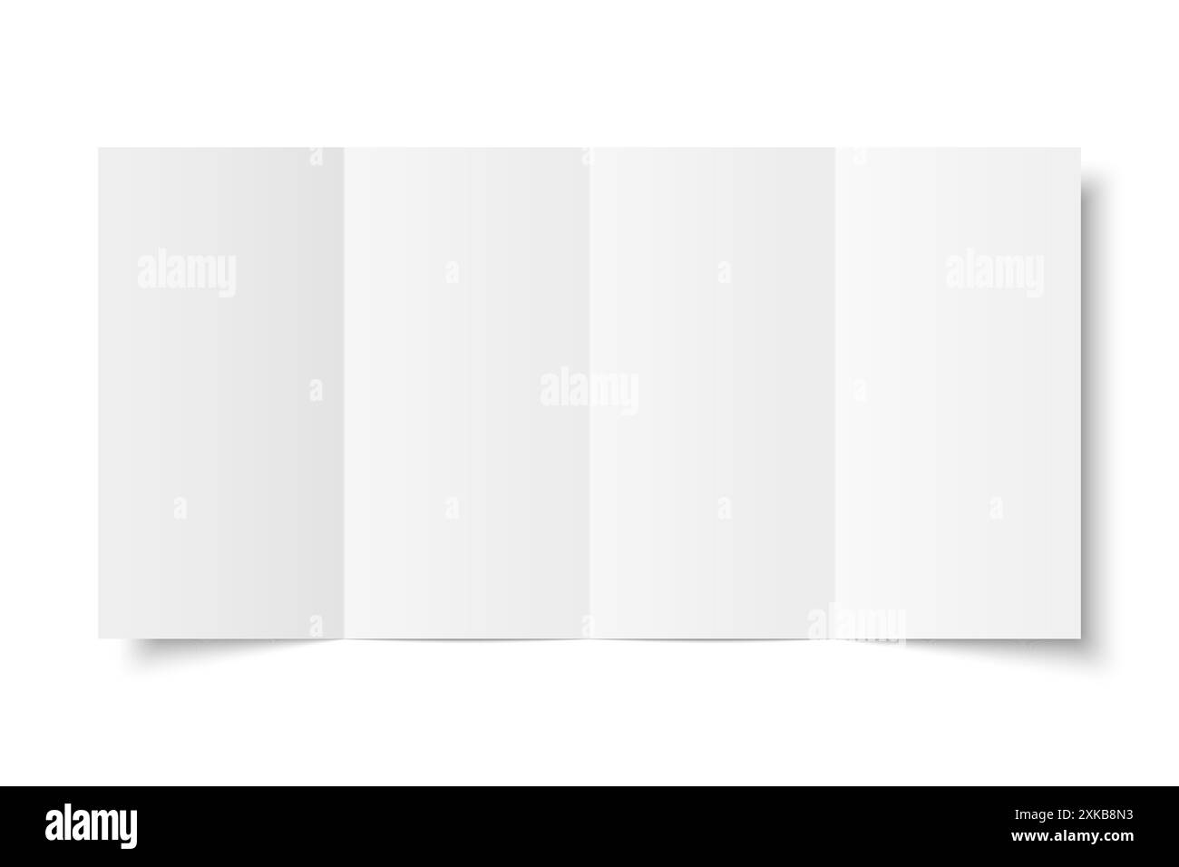 Vector white blank vertical double gate fold opened on white background ...