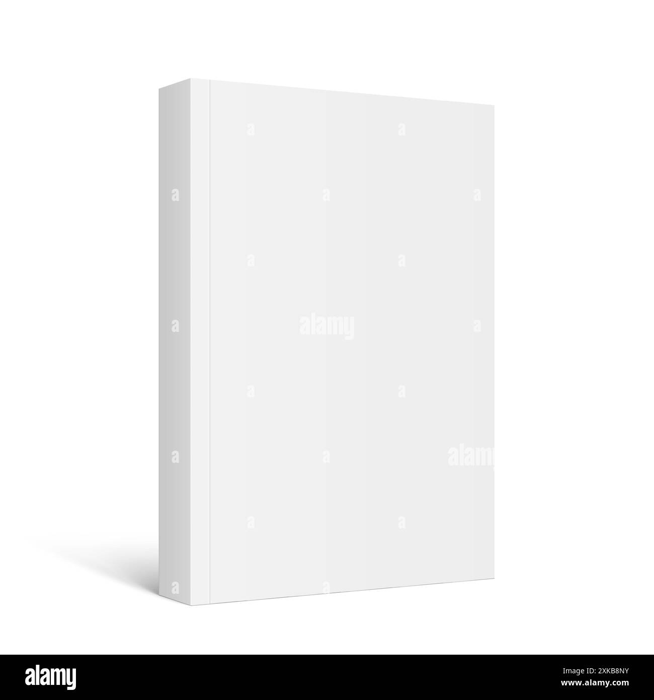 Vector mockup of standing paperback book with white blank softcover ...