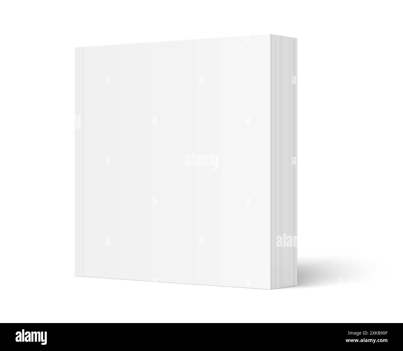 Vector mockup of standing paperback book with white blank softcover ...