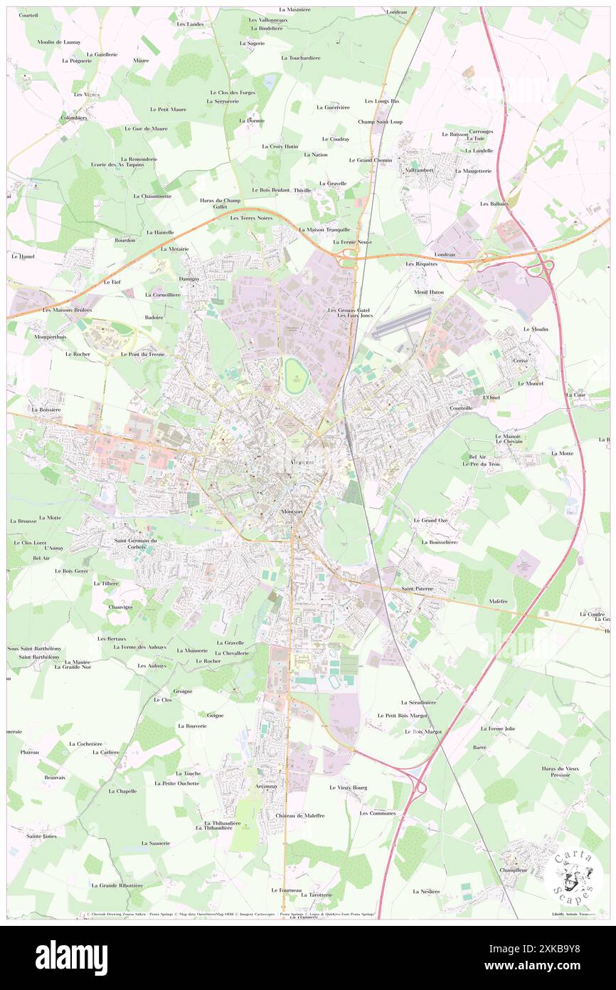 Map of alencon Cut Out Stock Images & Pictures - Alamy