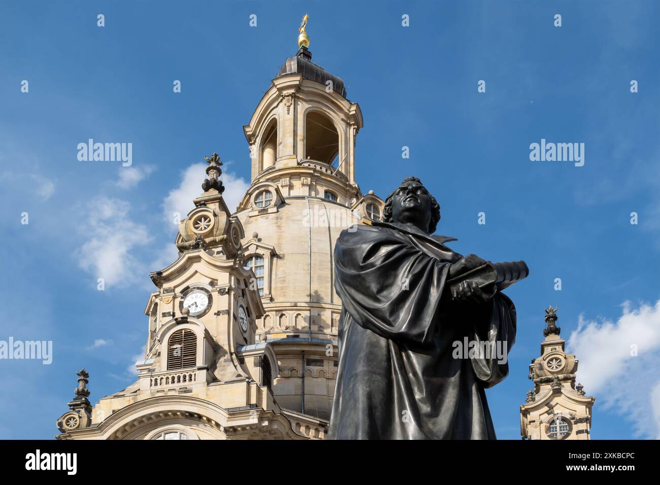 Monument to the famous Protestant Reformer Martin Luther in front of ...