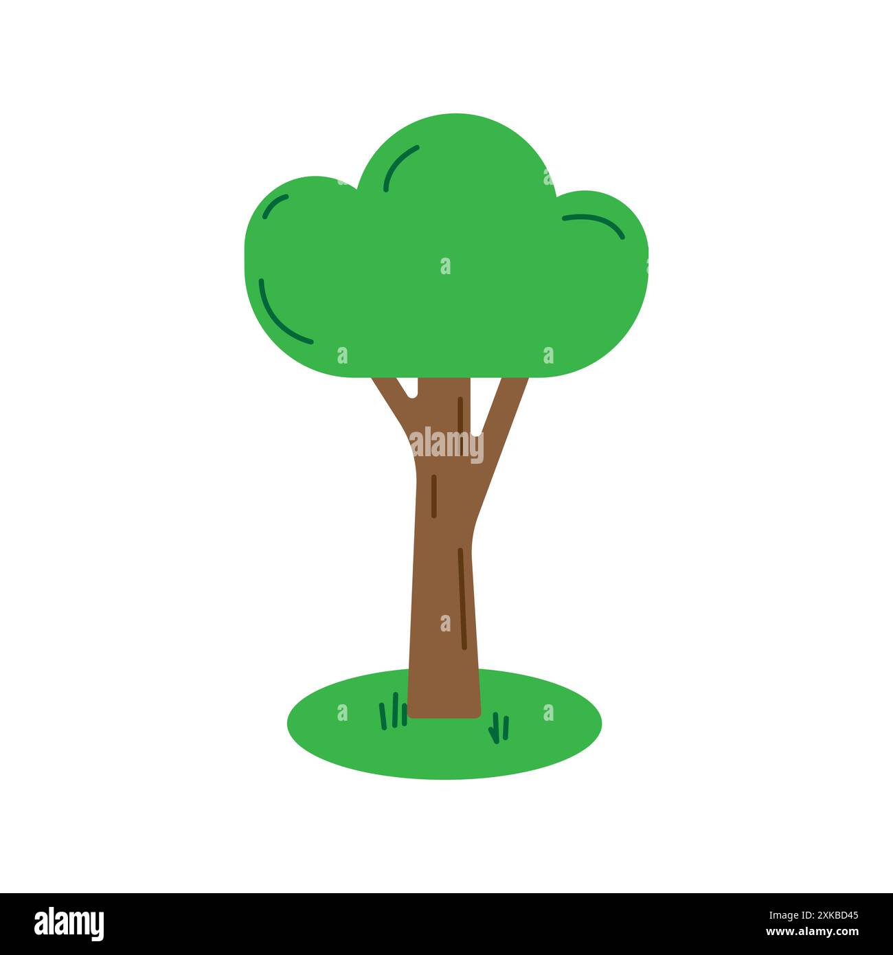 Green tree illustration. Simple nature symbol. Vector tree icon ...